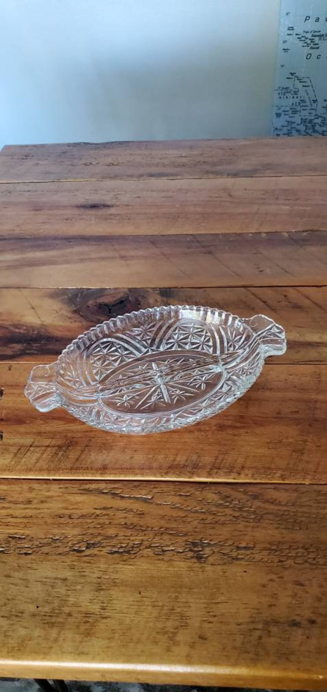 Vintage Crystal Relish Tray // Glass Serving Dish Vintage - Etsy