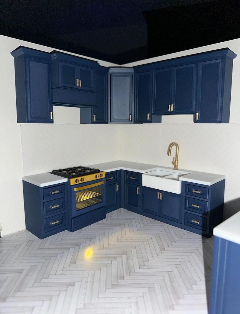 1:12 Scale Modern Dollhouse Farmhouse Kitchen Miniature - Etsy