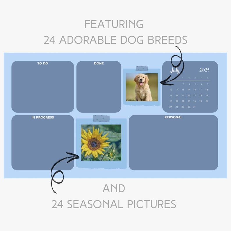 Desktop Wallpaper Organizer | 2025-2026 Calendar | Monthly Puppy ...