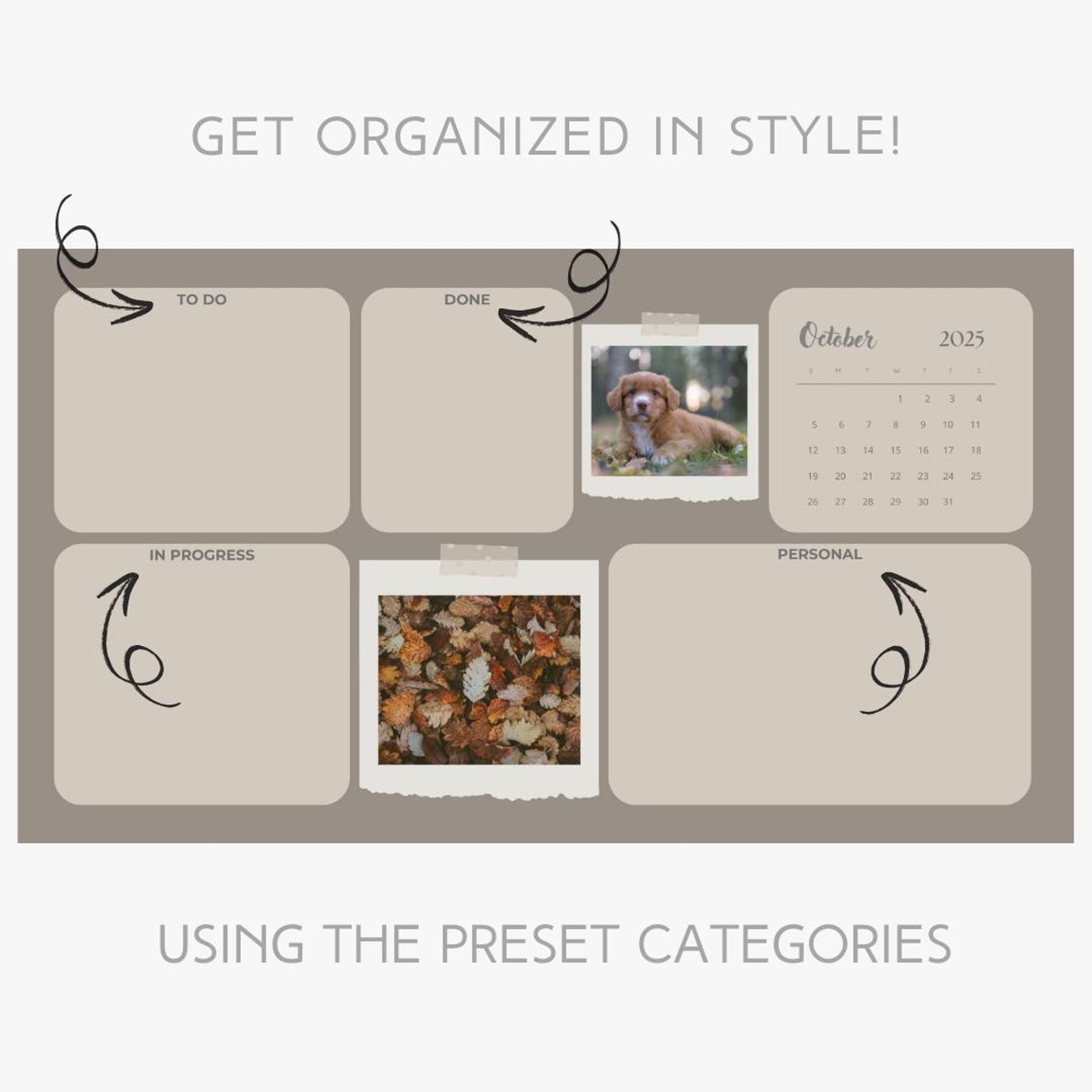 Desktop Wallpaper Organizer | 2025-2026 Calendar | Monthly Puppy ...