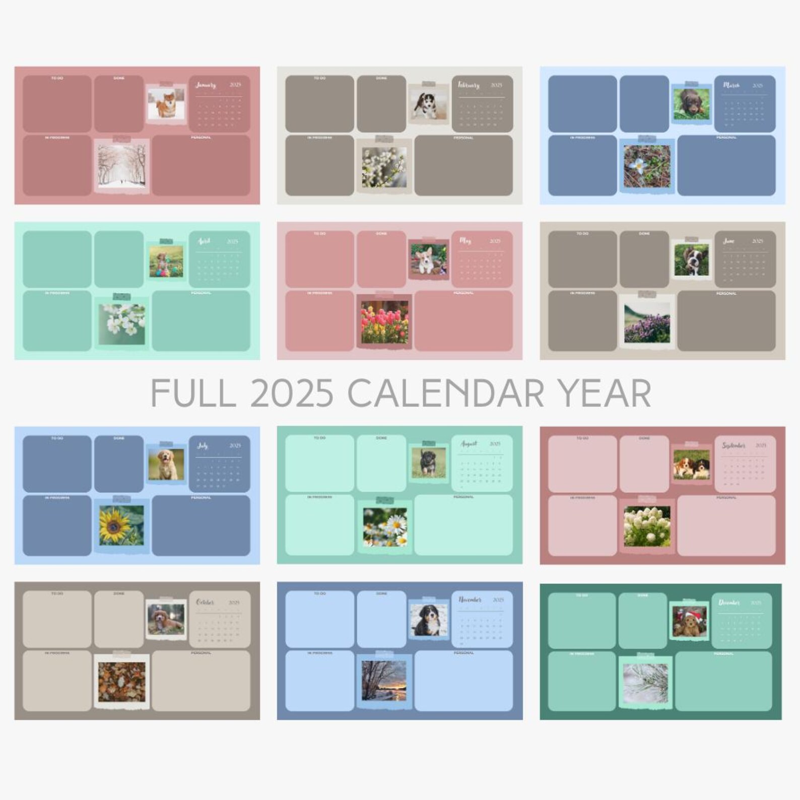 Desktop Wallpaper Organizer | 2025-2026 Calendar | Monthly Puppy ...