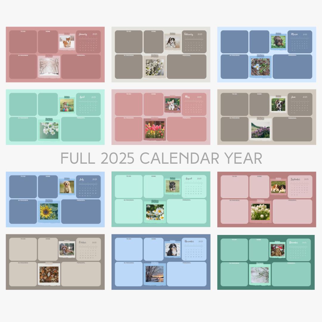 Desktop Wallpaper Organizer | 2025-2026 Calendar | Monthly Puppy ...
