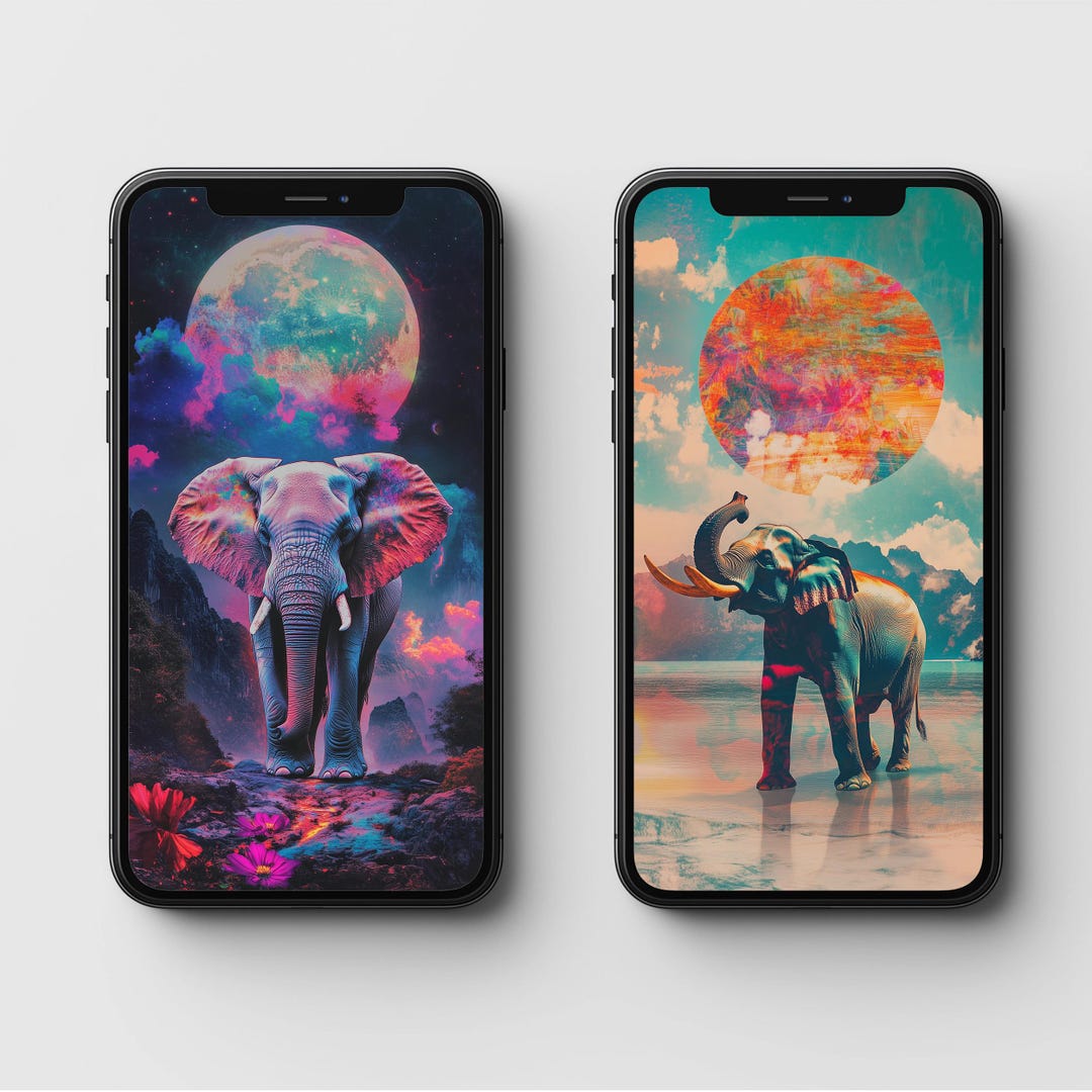 4 ELEPHANT Phone Wallpaper ELEPHANT Digital Download iPhone Screensaver ...