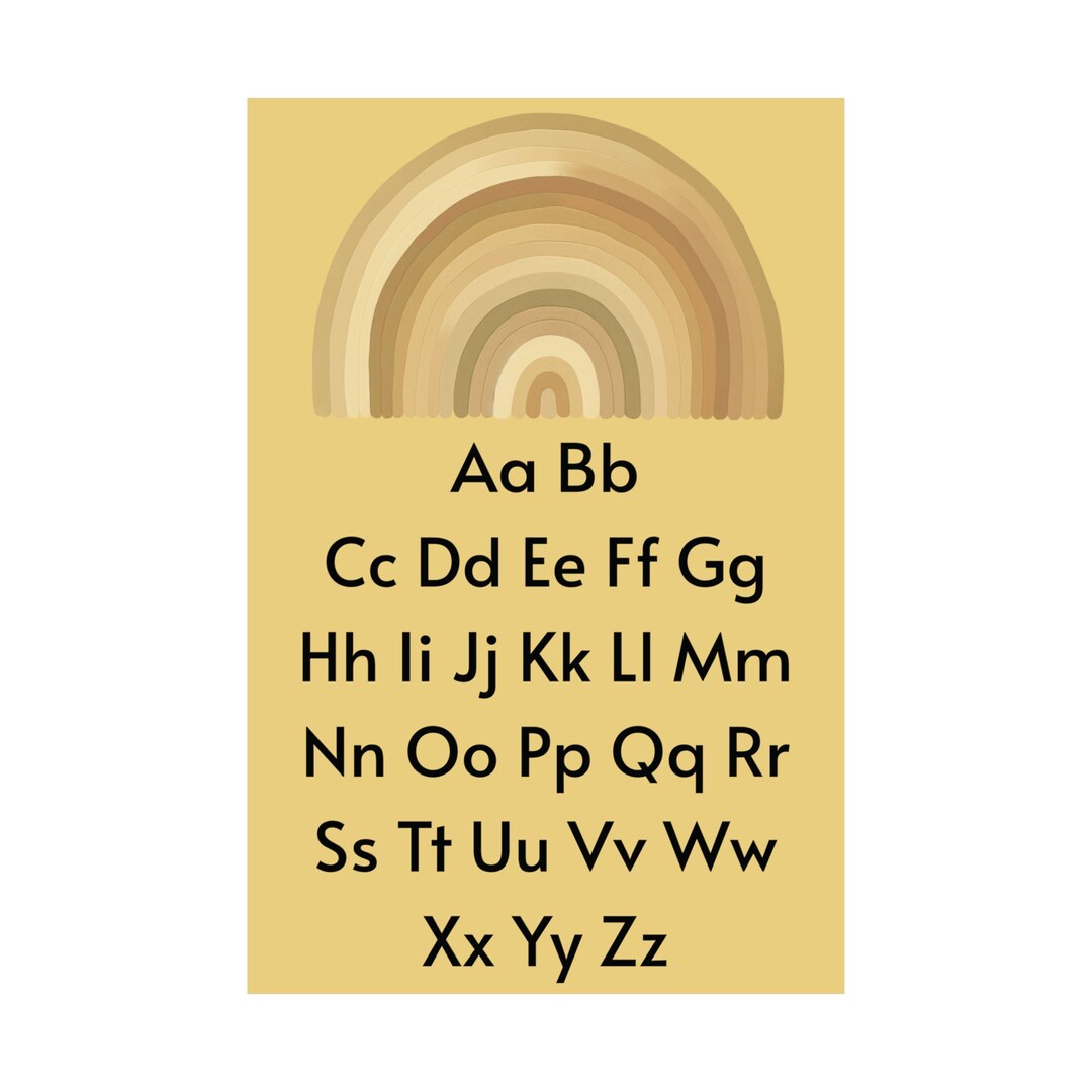 Kids Alphabet Poster, Homeschool Poster, Minimalist Playroom Art ...