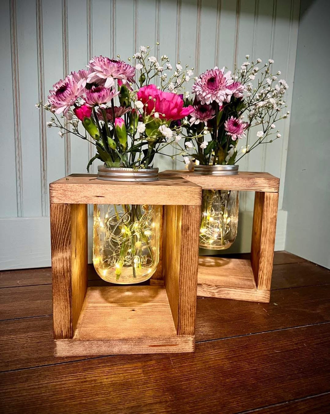 Farmhouse Mason Jar Flower Holder - Etsy
