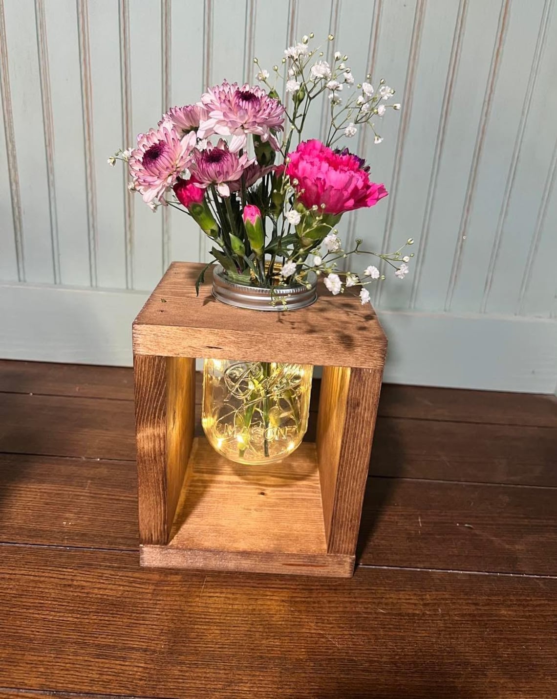 Farmhouse Mason Jar Flower Holder - Etsy
