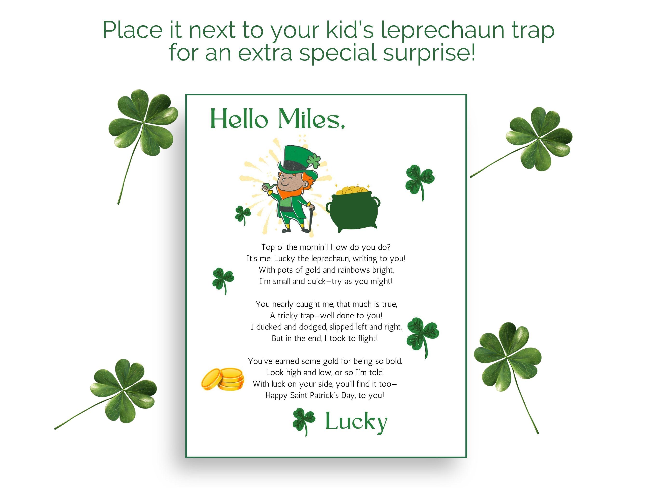 Editable Leprechaun Letter for Kids, Leprechaun Printable, St Patricks ...