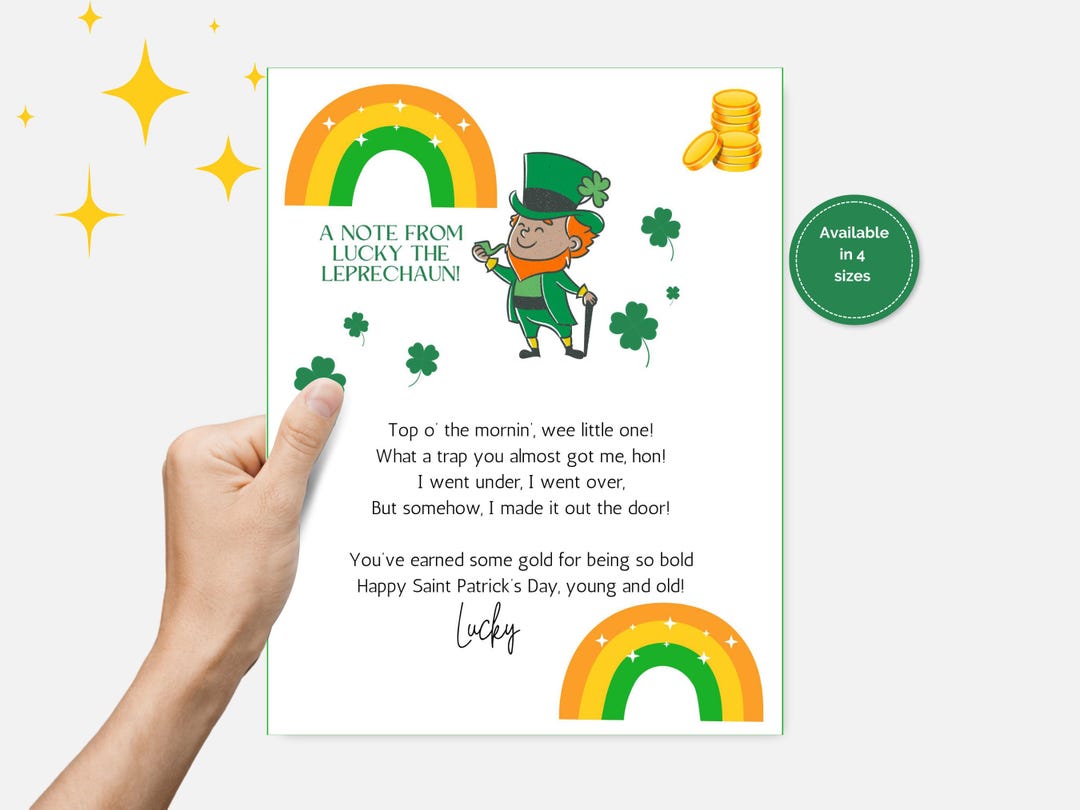 Leprechaun Letter for Kids, Printable Leprechaun Letter, Leprechaun ...