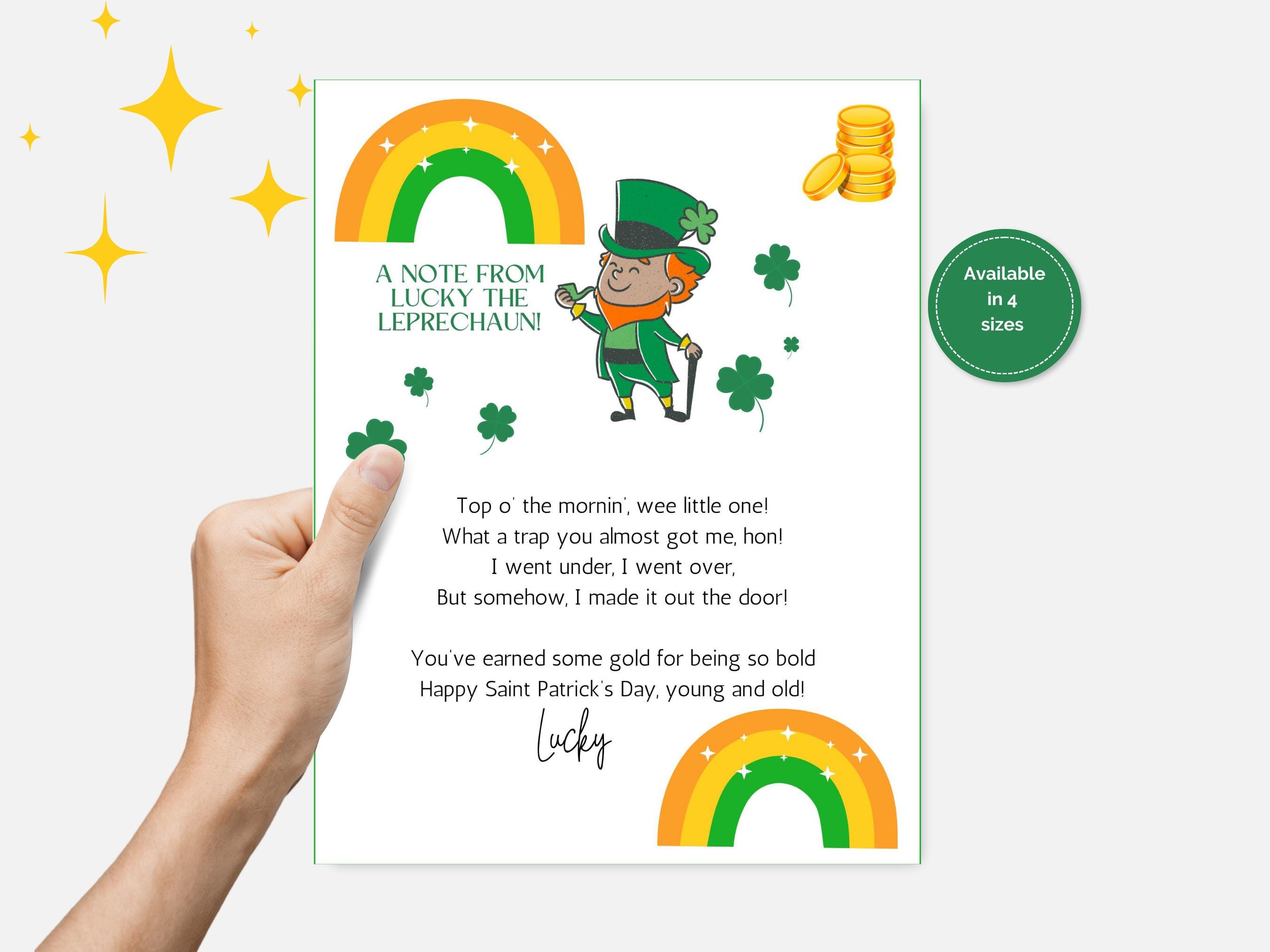 Printable Leprechaun Letter for Kids: St. Patrick's Day Note (digital ...