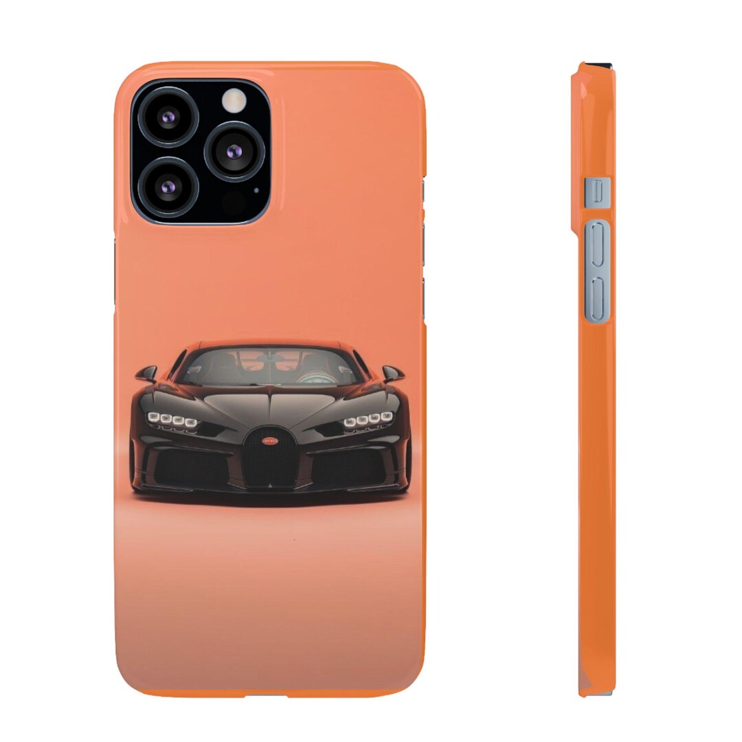 Sleek Sports Car Snap Case, Black Bugatti Design, Unique Phone ...