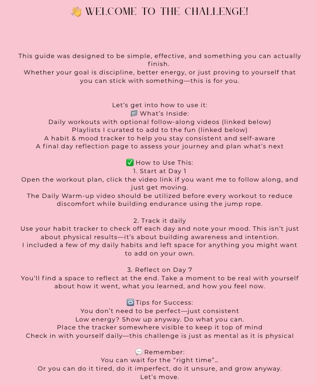 7-day Jump Rope Fitness Challenge | Workout Program+ Follow-along ...