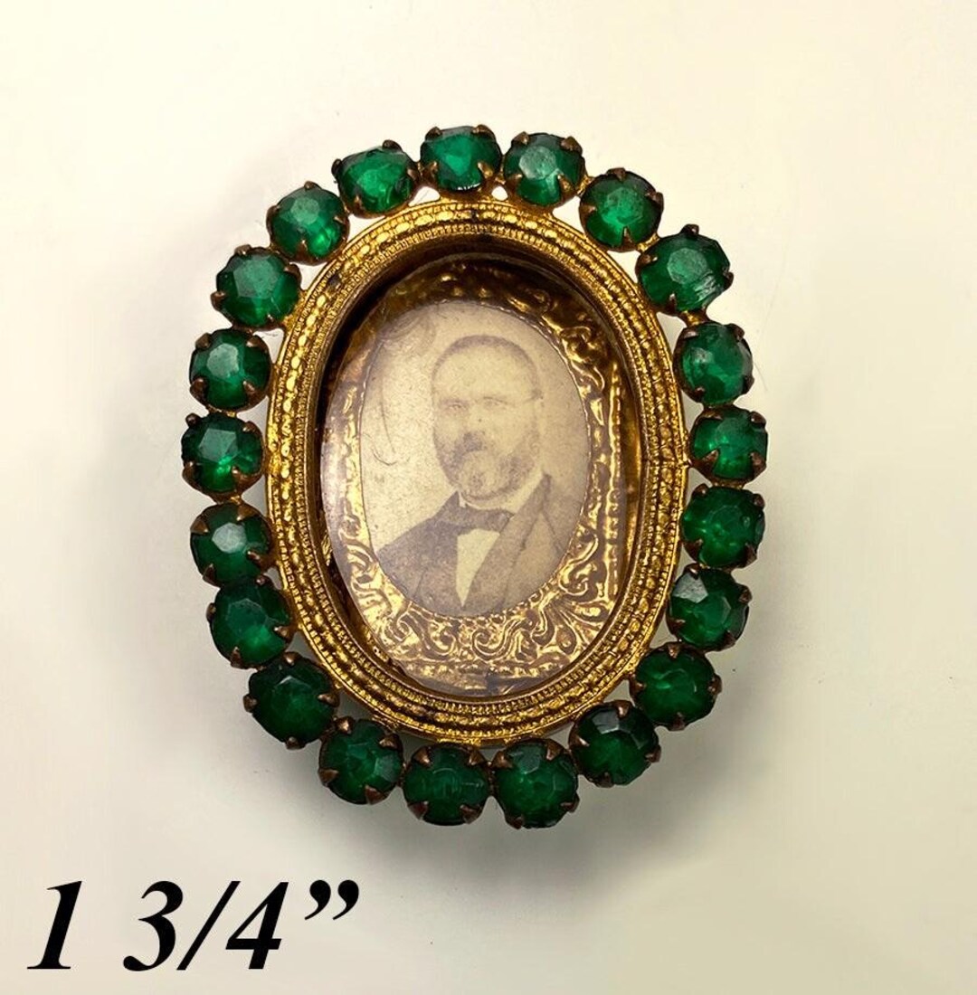 1850s Antique French Paste Stone Gem Reliquary Frame, Bale for Pendant ...