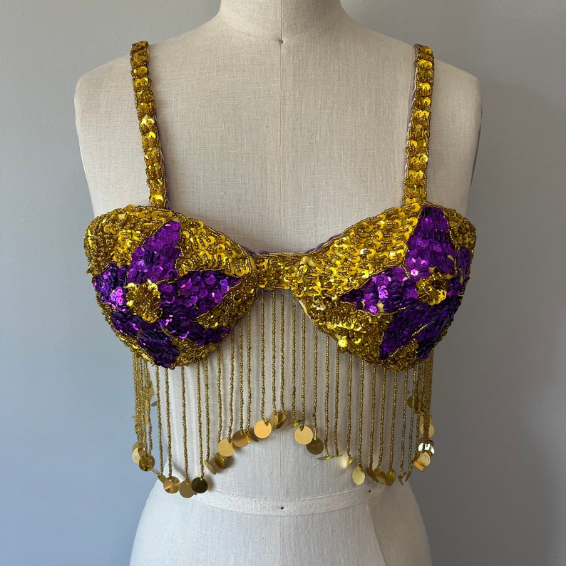 Handmade Performer Bra / Pin up Dancer Bra / Sequinned Bralette Costume ...