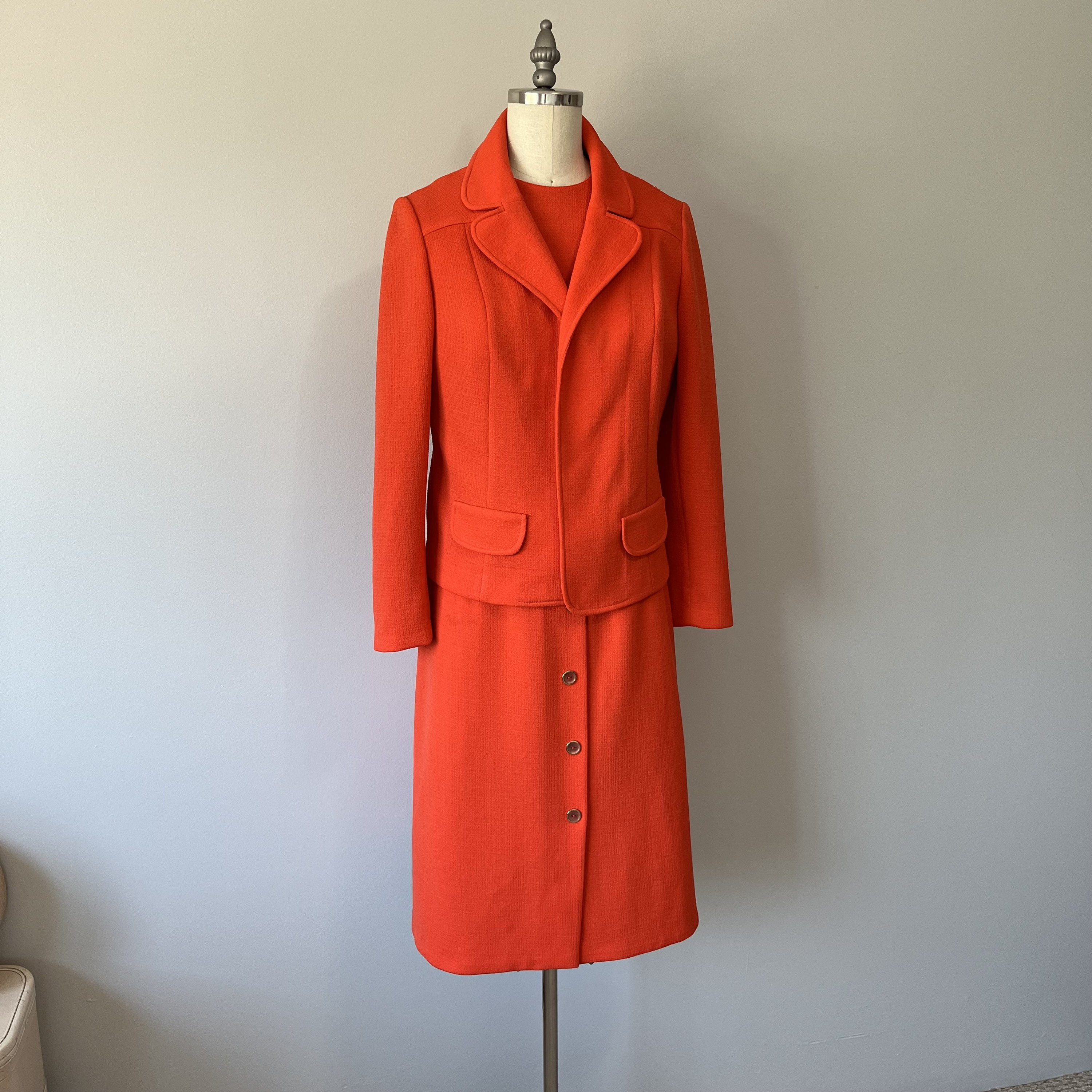 Orange Vintage Suit / 60s Dress With Matching Jacket / Vintage - Etsy