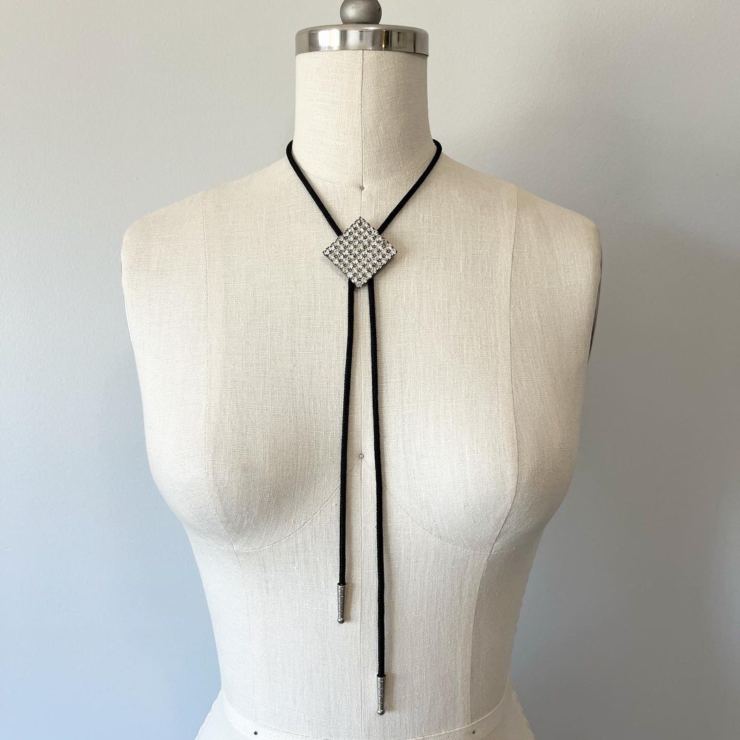Vintage Diamond Bolo Tie - Western Lariat Necklace - Etsy