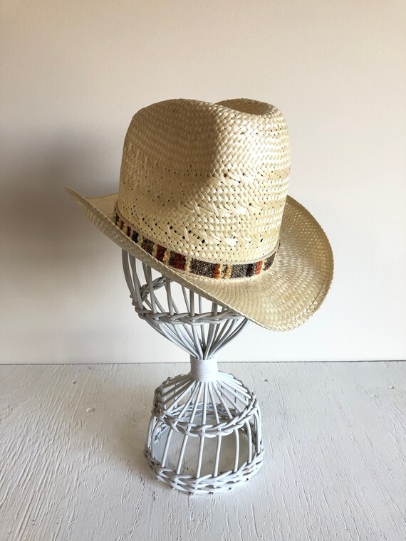 Vintage Wicker Baileys Hat / Gender Neutral / Brown B… - Gem