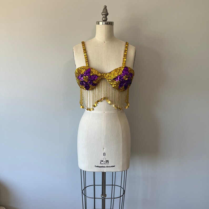 Handmade Performer Bra / Pin up Dancer Bra / Sequinned Bralette Costume ...