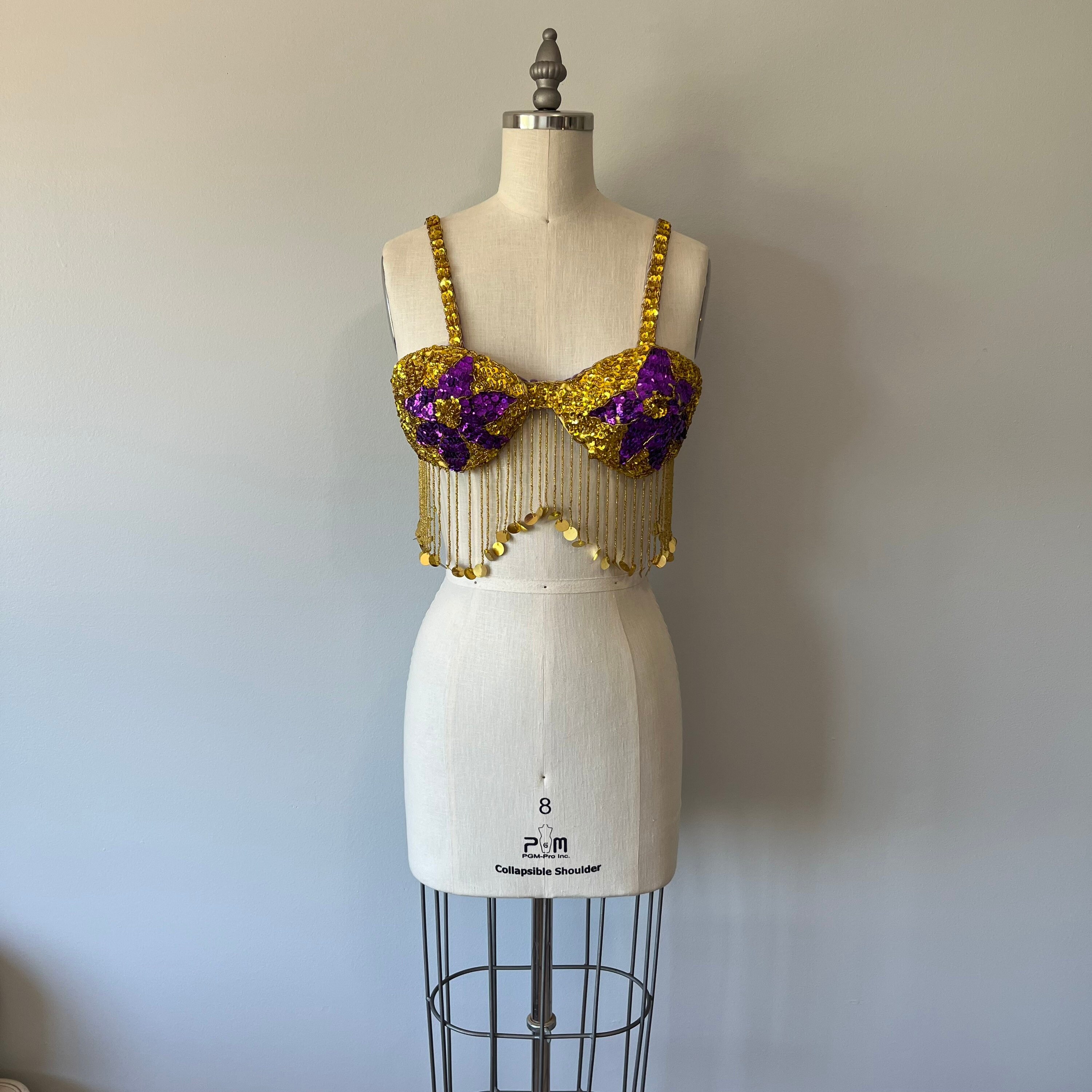 Handmade Performer Bra / Pin up Dancer Bra / Sequinned Bralette Costume ...