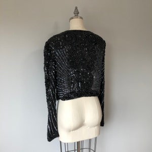 Beaded Black 80s Jacket / Rock Star Vintage / Stage Jacket / Sequin ...