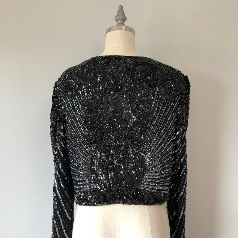 Beaded Black 80s Jacket / Rock Star Vintage / Stage Jacket / | Etsy