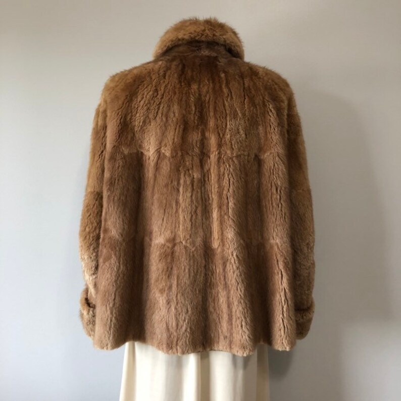 Vintage 60s Fur Coat, Silk Satin Lining, Bakelite Button (size M) - Etsy