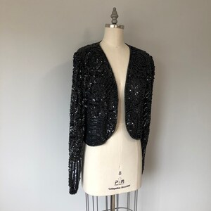 Beaded Black 80s Jacket / Rock Star Vintage / Stage Jacket / Sequin ...