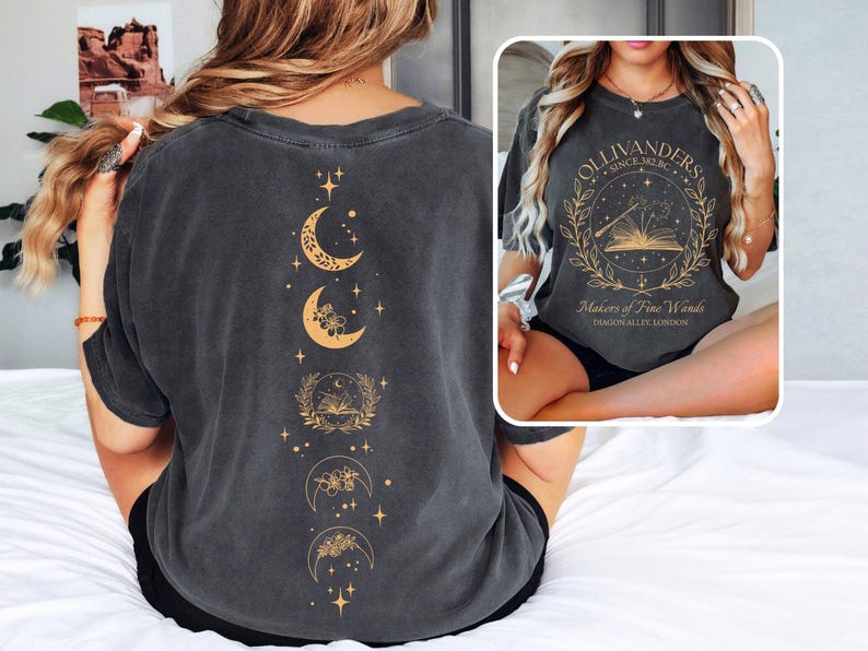 Vintage Ollivanders Wand Shop Wizard HP Comfort Color Shirt Sweatshirt ...