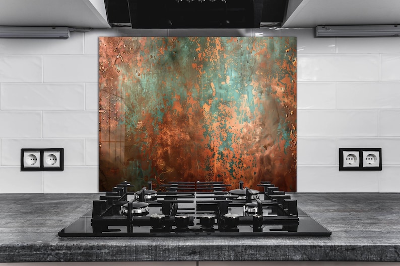 Copper Tempered Glass Stove Backsplash: Heat & Moisture Resistant - Etsy