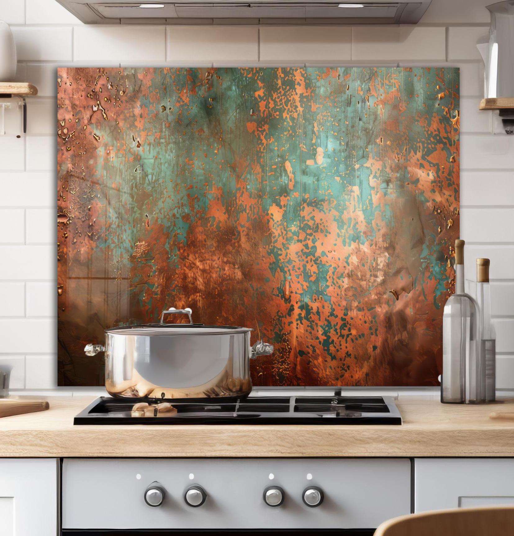 Copper Tempered Glass Stove Backsplash: Heat & Moisture Resistant - Etsy