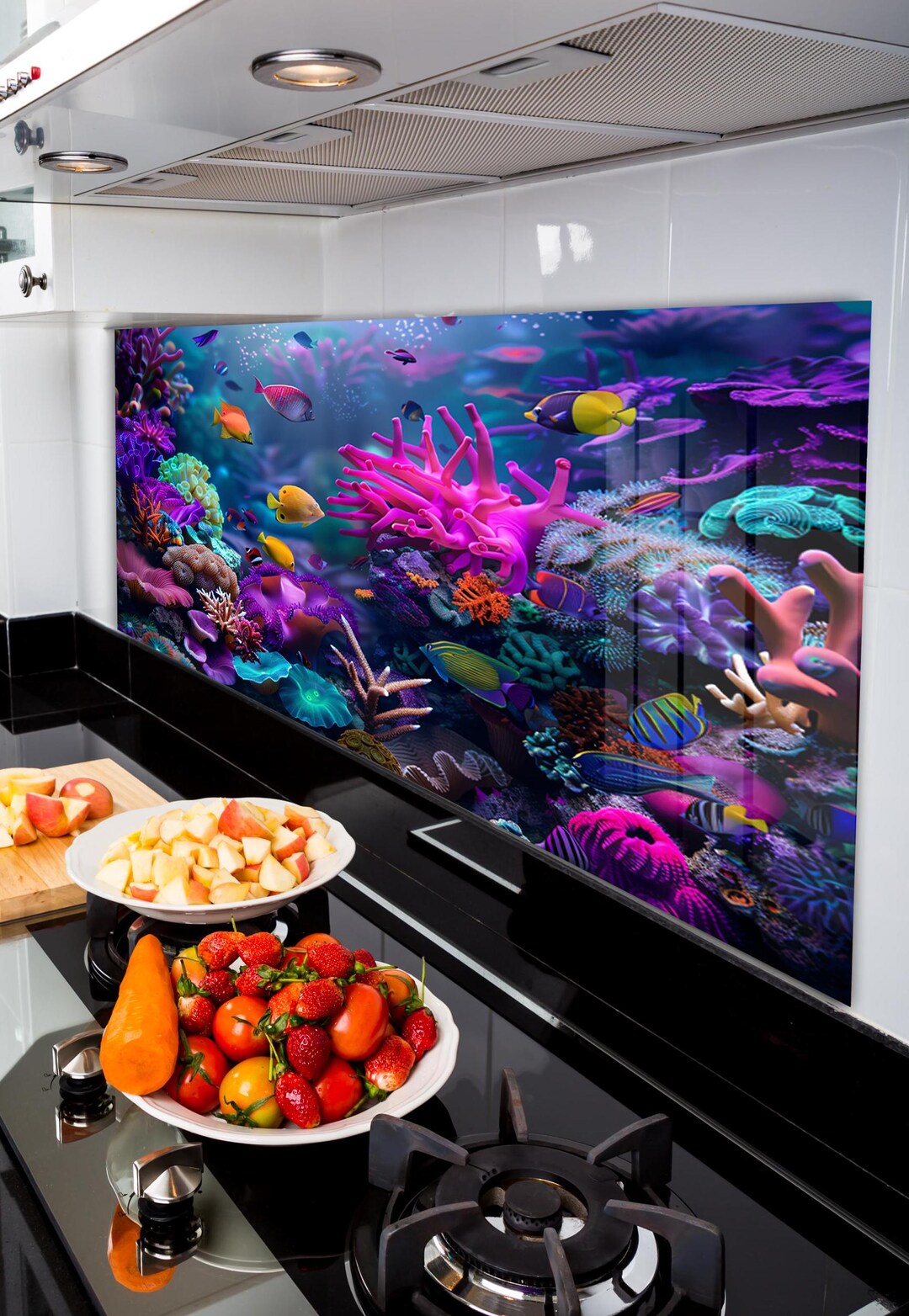 Underwater Backsplash, Tempered Glass Kitchen Backsplash, Underwater ...