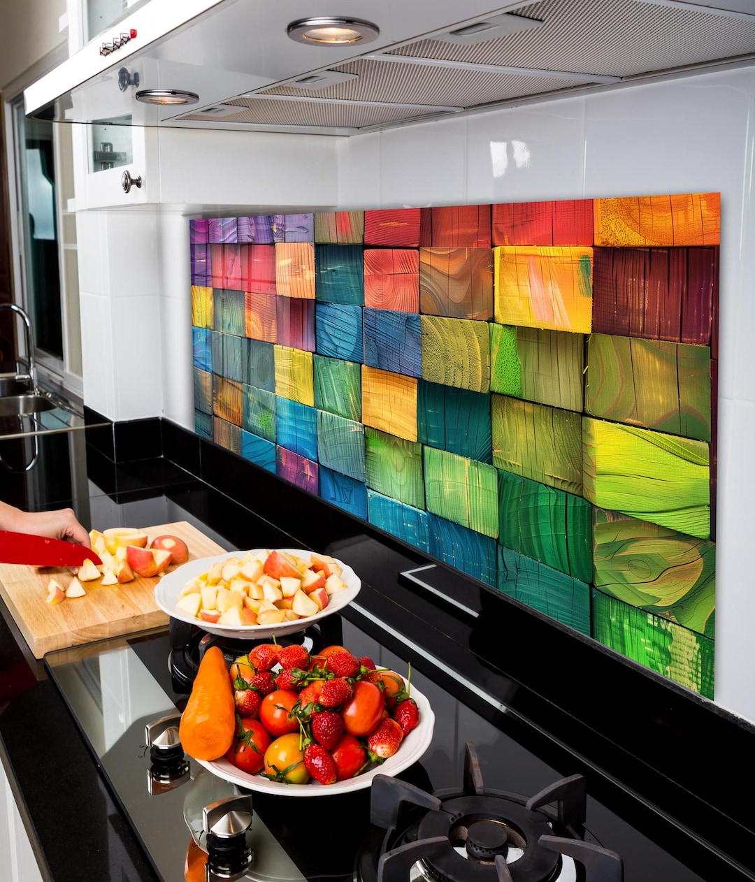 Colorful Tempered Glass Kitchen Splashback: Heat & Moisture Resistant ...