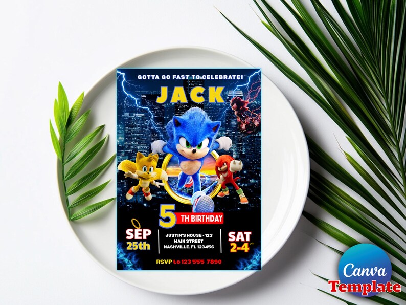 Sonic Birthday Invitation | Editable and Printable | Awesome Sonic ...
