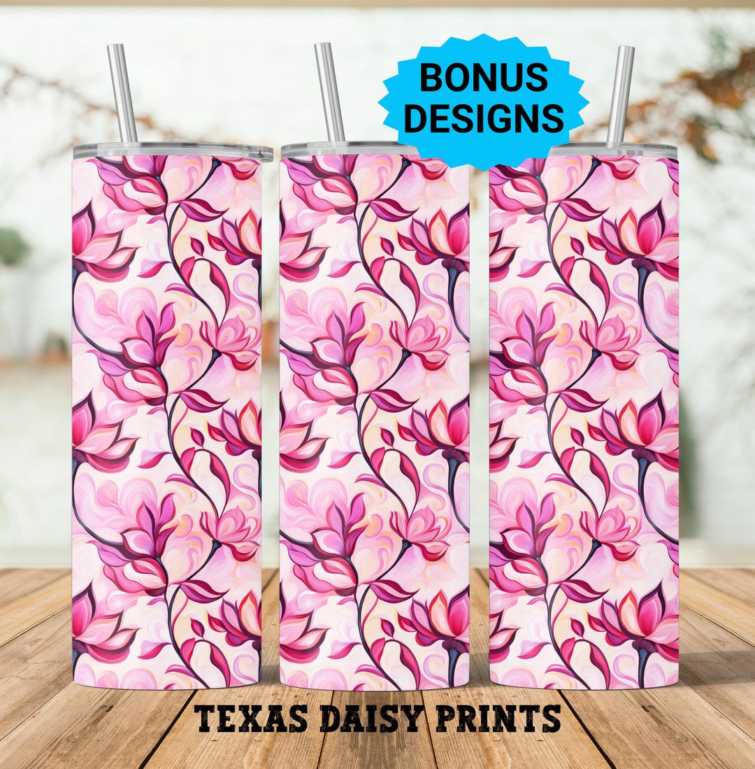 Sprint Lotus Flowers 20oz Skinny Tumbler Seamless Sublimation Design ...