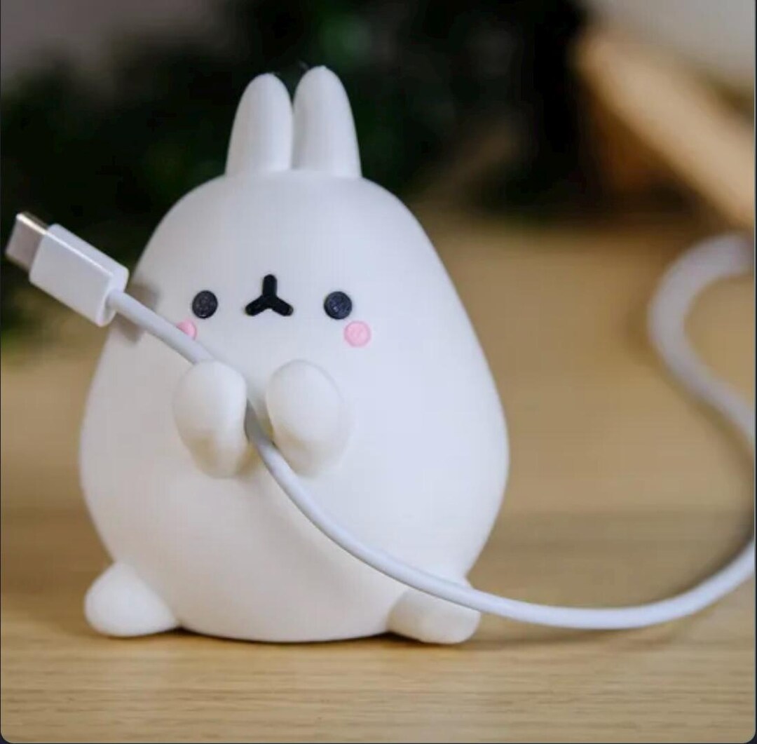 Bunny Cable Holder – 3D Printed Cord Organizer, Cute Desk Accessory ...