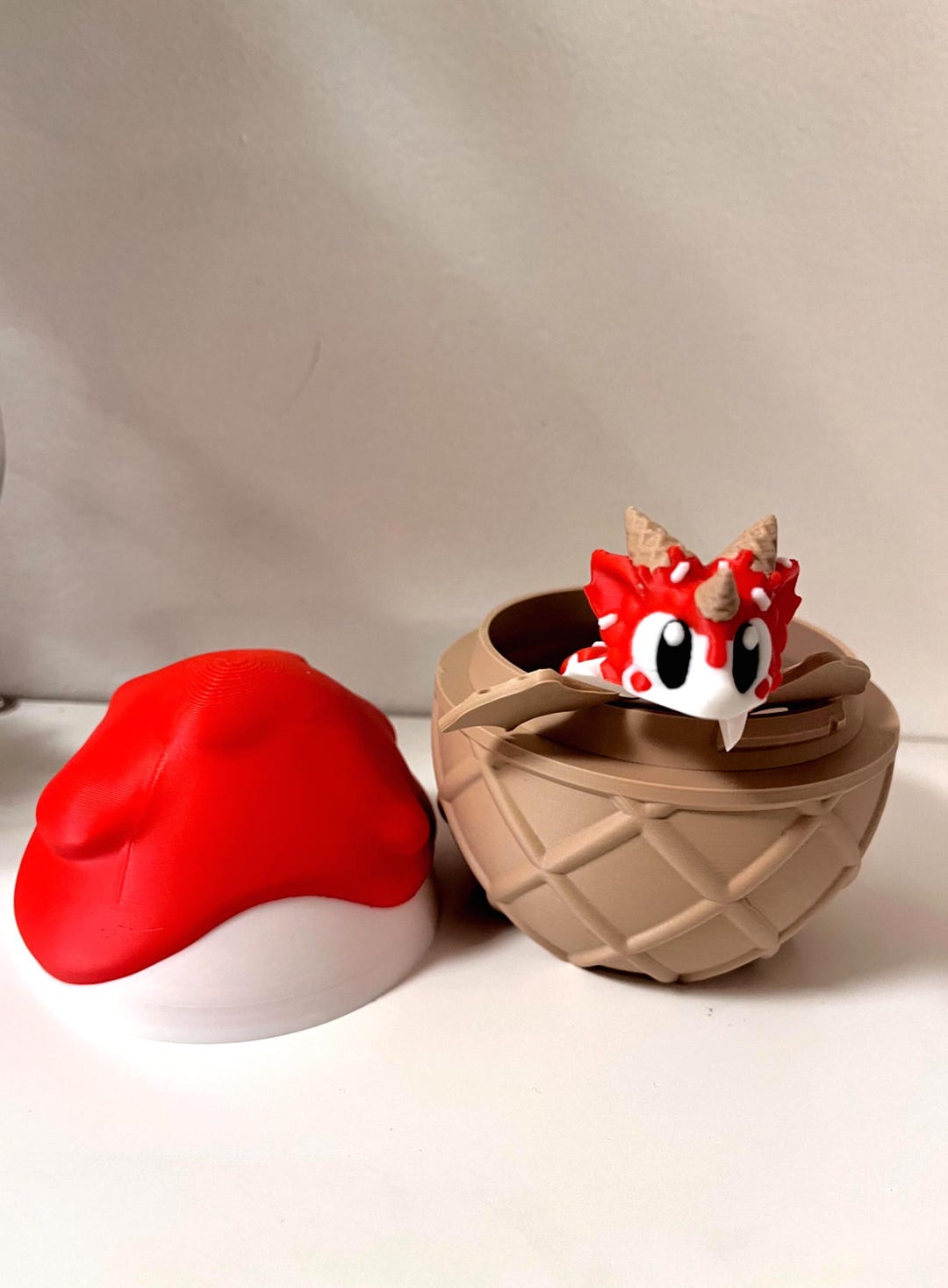 3D Printed Articulated Dragon Waffle Toy (ryubi): Kawaii Fantasy ...