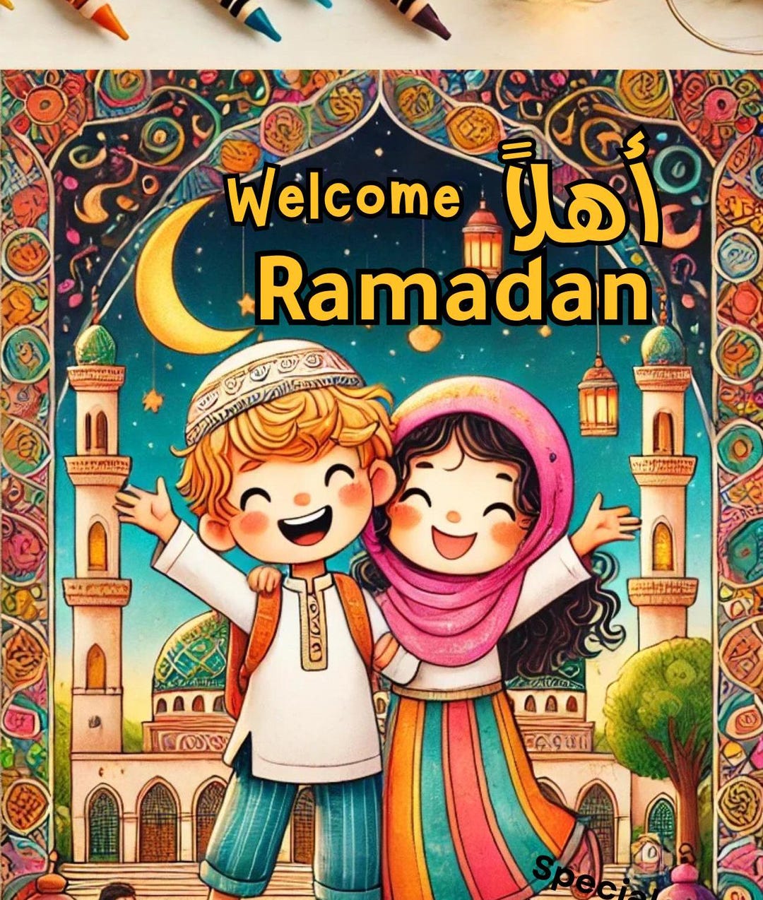 Ramadan Coloring Activity Ebook for Kids | Educational Bilingual Ebook ...