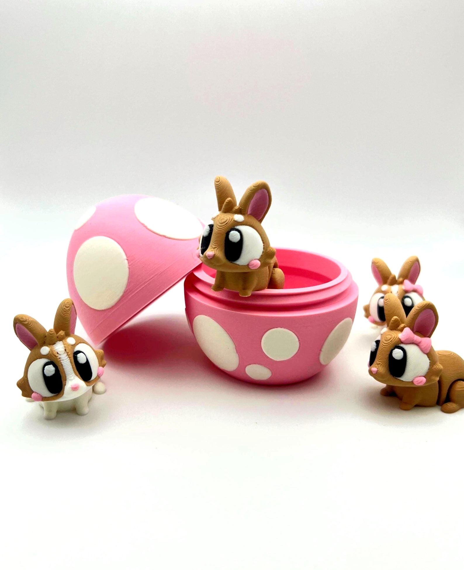 Customizable Kawaii Bunny Figurines – 3D Printed Articulated Mini Toys ...