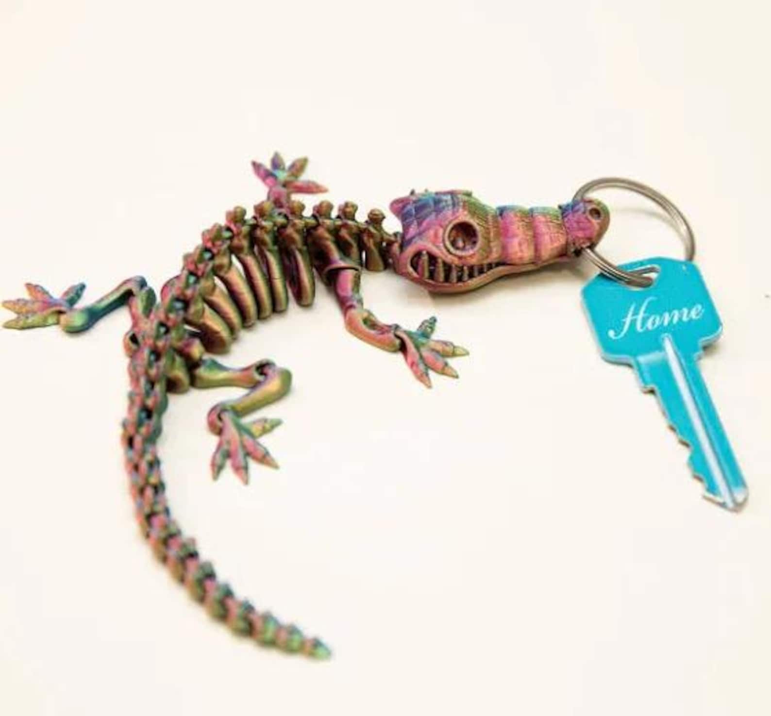 Articulated 3D Printed Alligator Skull: Flexible Keychain or Fridge ...