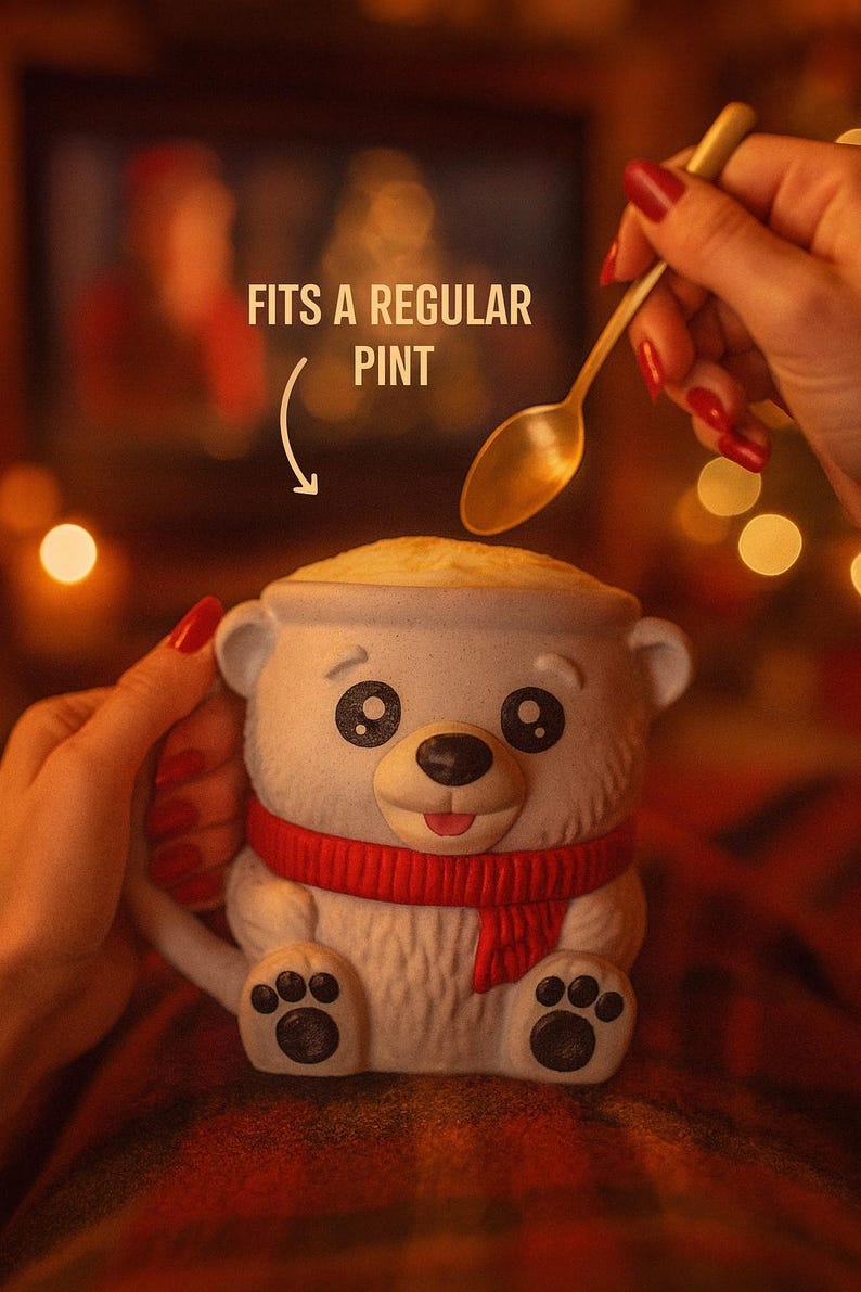 Pawblo Polar Bear Ice Cream Pint Holder | 3D Printed Personalized Gift ...