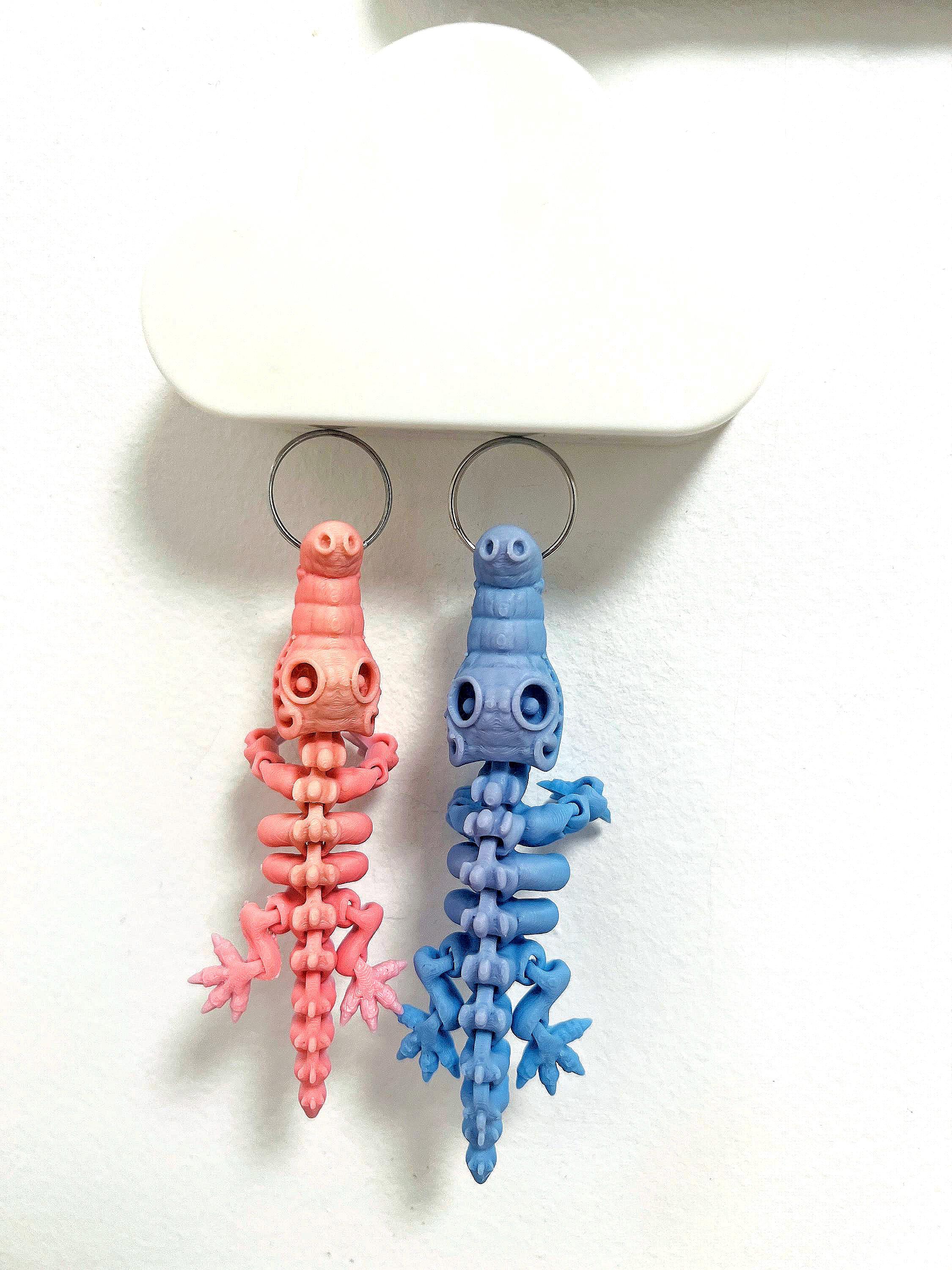 Articulated 3D Printed Alligator Skull: Flexible Keychain or Fridge ...