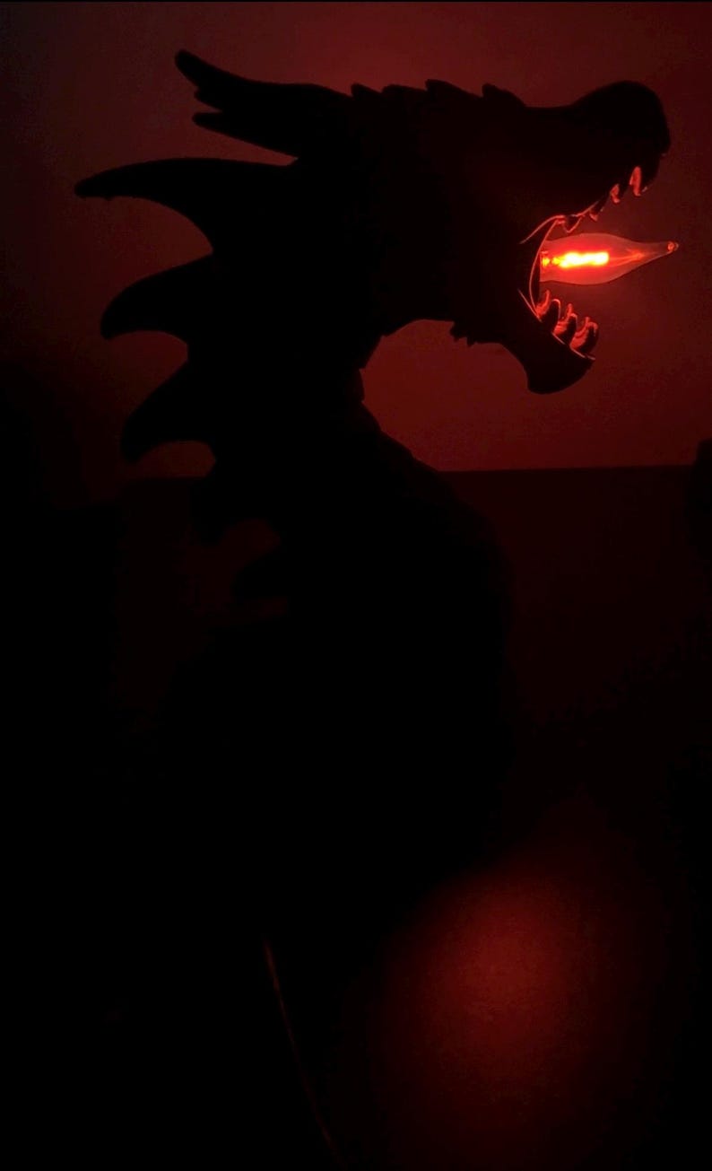 3D Printed Dragon Flame Lantern: Color-shifting Firelight Lamp - Etsy