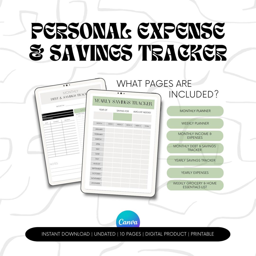 Personal Expense & Savings Tracker | Minimalist, Personal Tracker ...