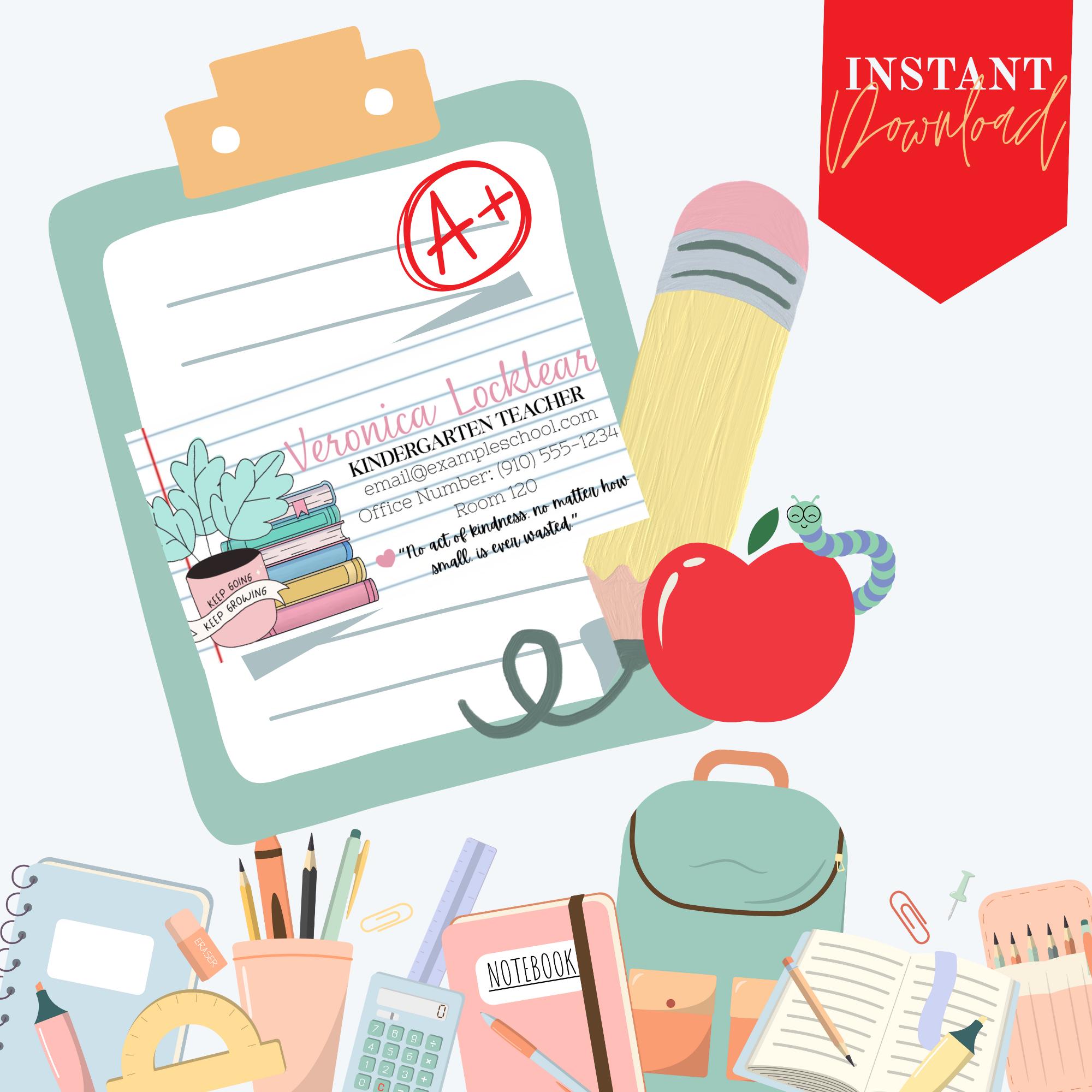 Custom Teacher Email Signature, School Clip Art (canva Template) - Etsy