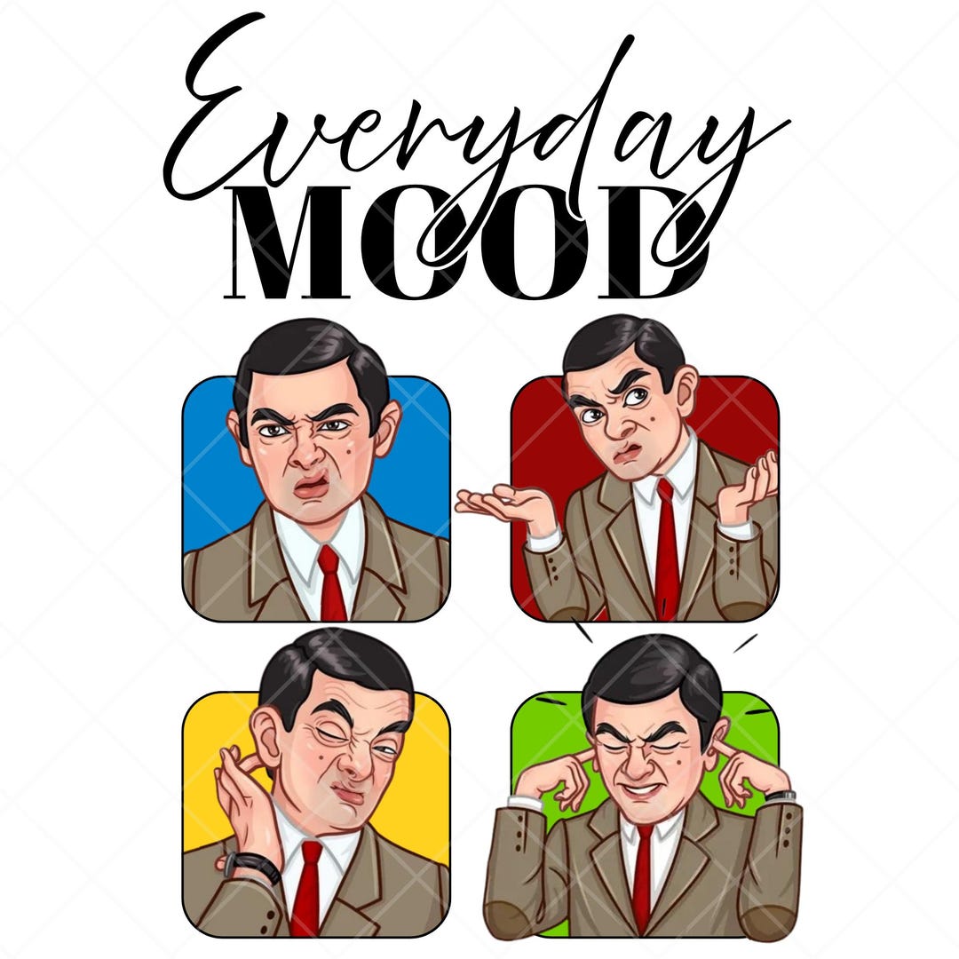 Mr. Bean Mood Expressions PNG: Sublimation & Digital Prints - Etsy