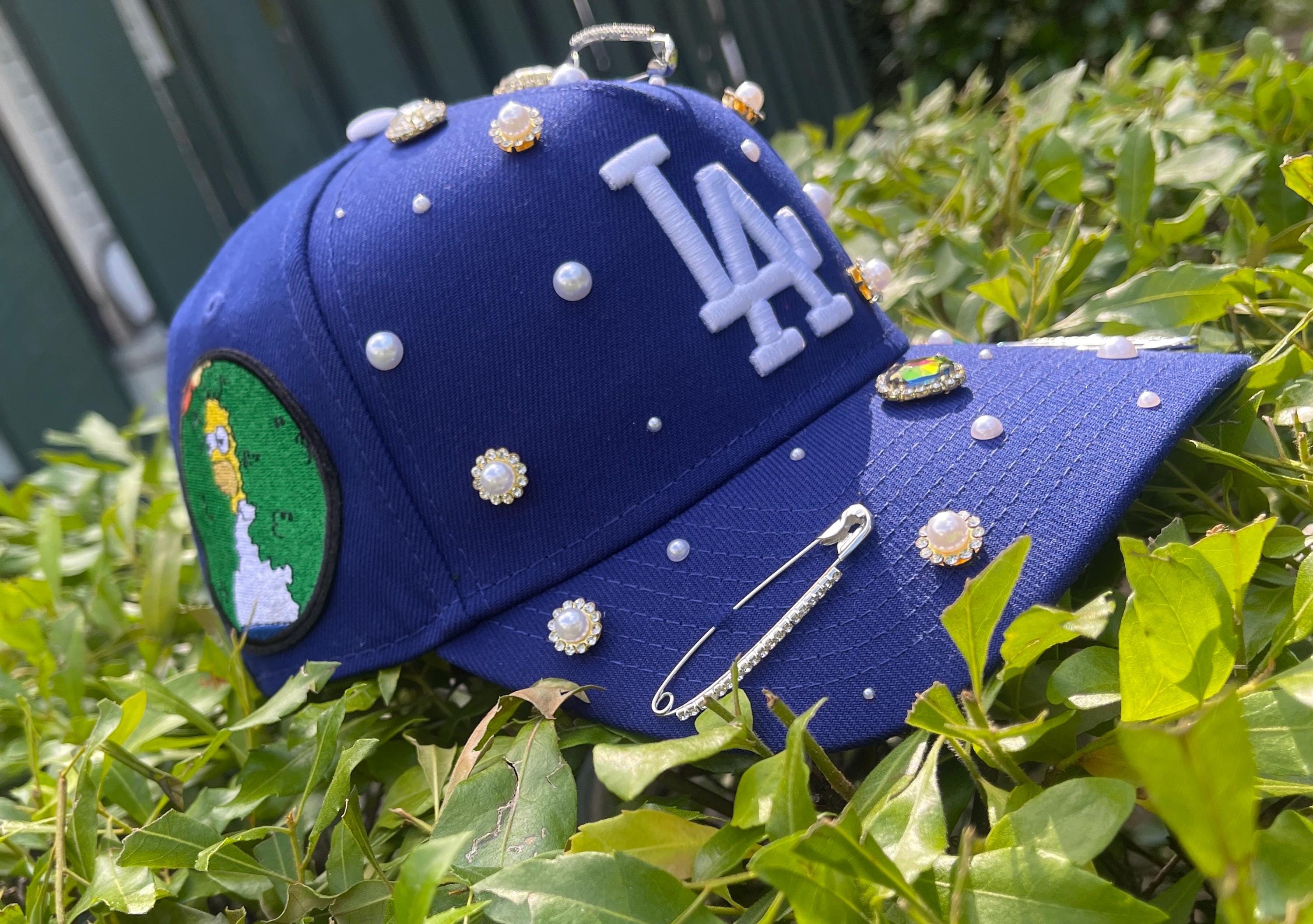 Custom Bling LA Dodgers Hat – Dripping in Pearls & Rhinestones - Etsy
