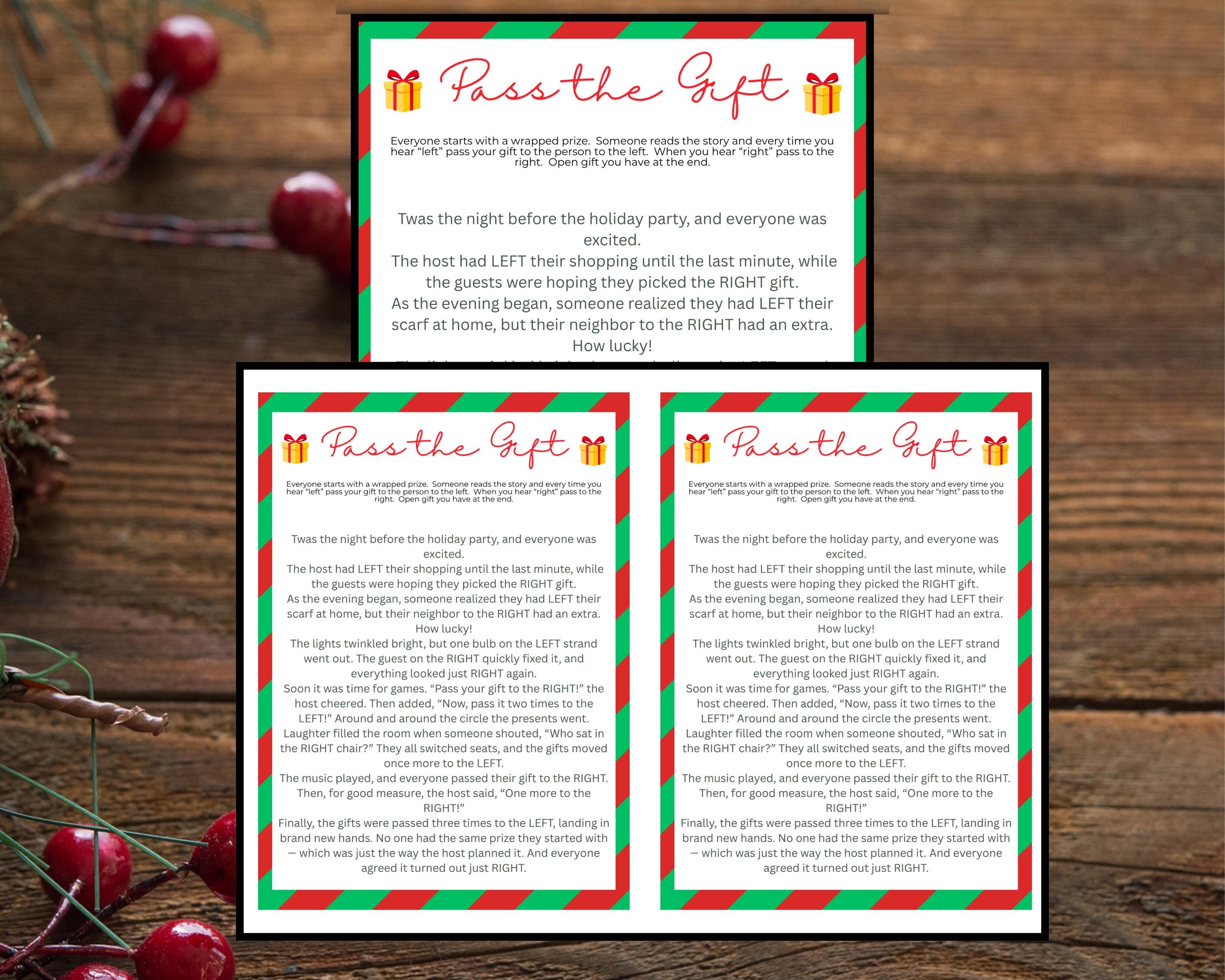 Printable Left Right Christmas Game | Pass the Gift Game | Christmas ...