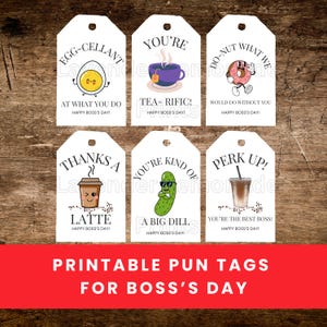 Food Puns Tags | Boss Day Gift | Boss Day Tag | Supervisor Gift | World ...