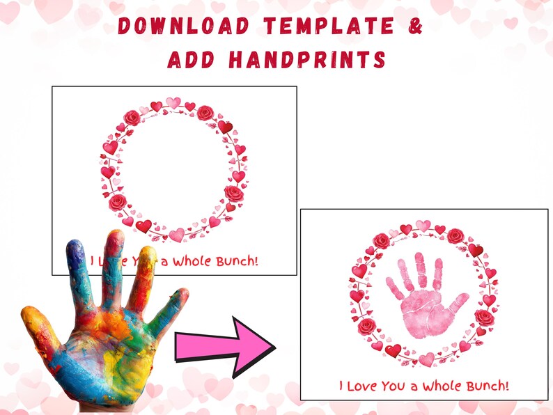 Valentine Handprint Craft for Kids | Printable Valentine Activity ...