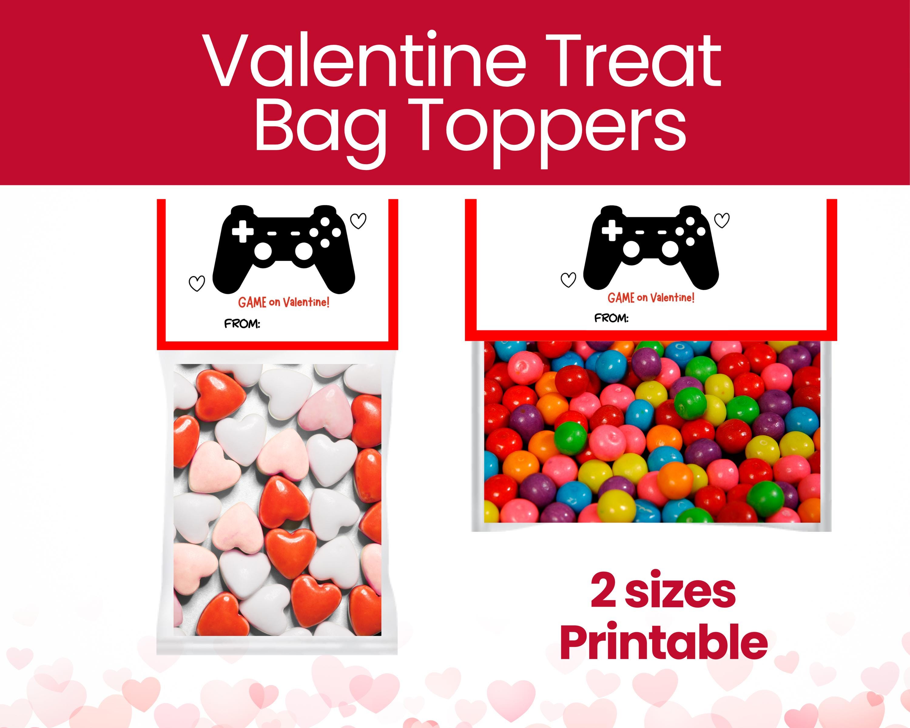 Printable Gamer Valentine Bag Toppers | Valentine Exchange | Cookie Bag ...