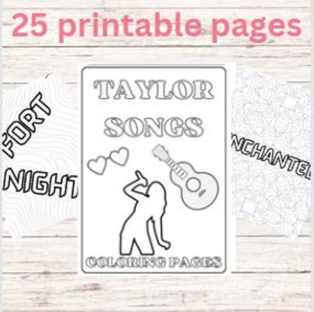 Swiftie Coloring Book - Printable - Party Activity - Etsy